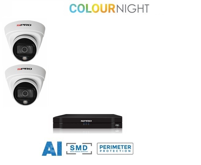 4 kanaals recorder met SPRO 2 x 2MP IP-tur - marketplaceonline.nl